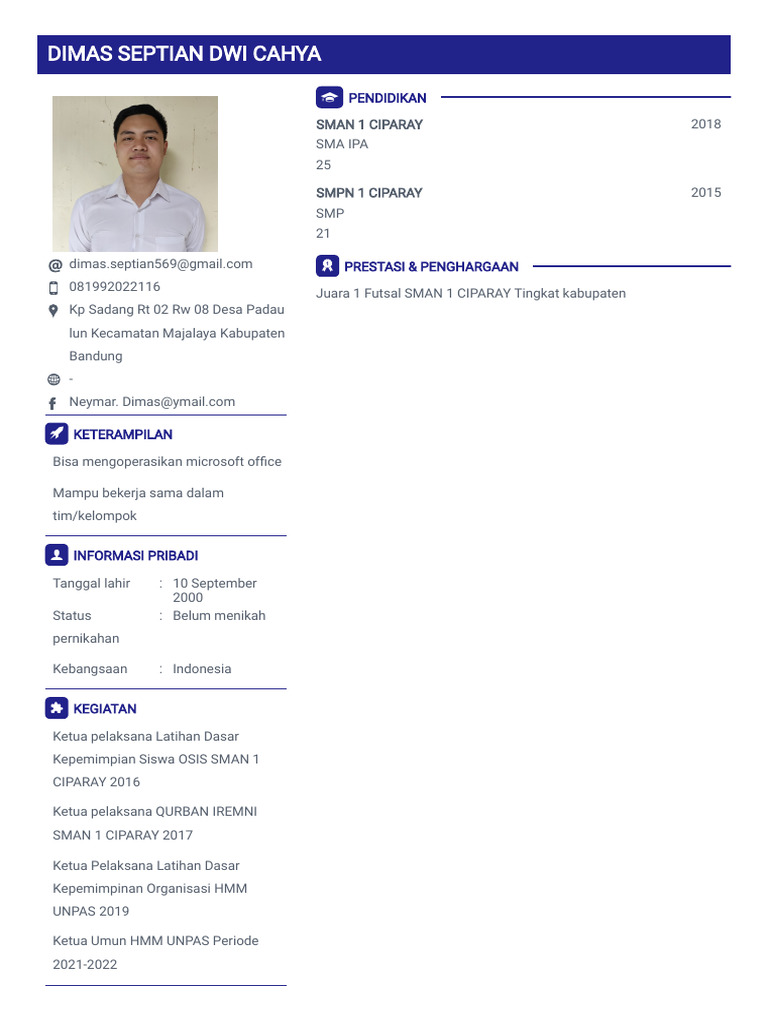 CV Dimas-1 | PDF
