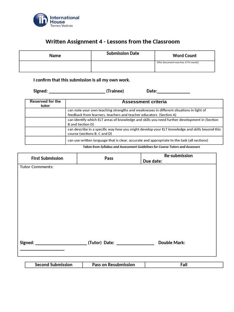 Assignment 4-Lessons From The Classroom | PDF | Teachers | Computers