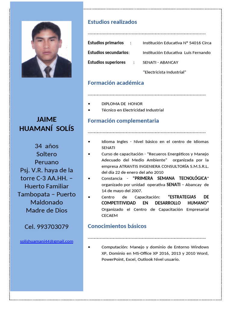 Curriculum JAIME - 2021 | PDF