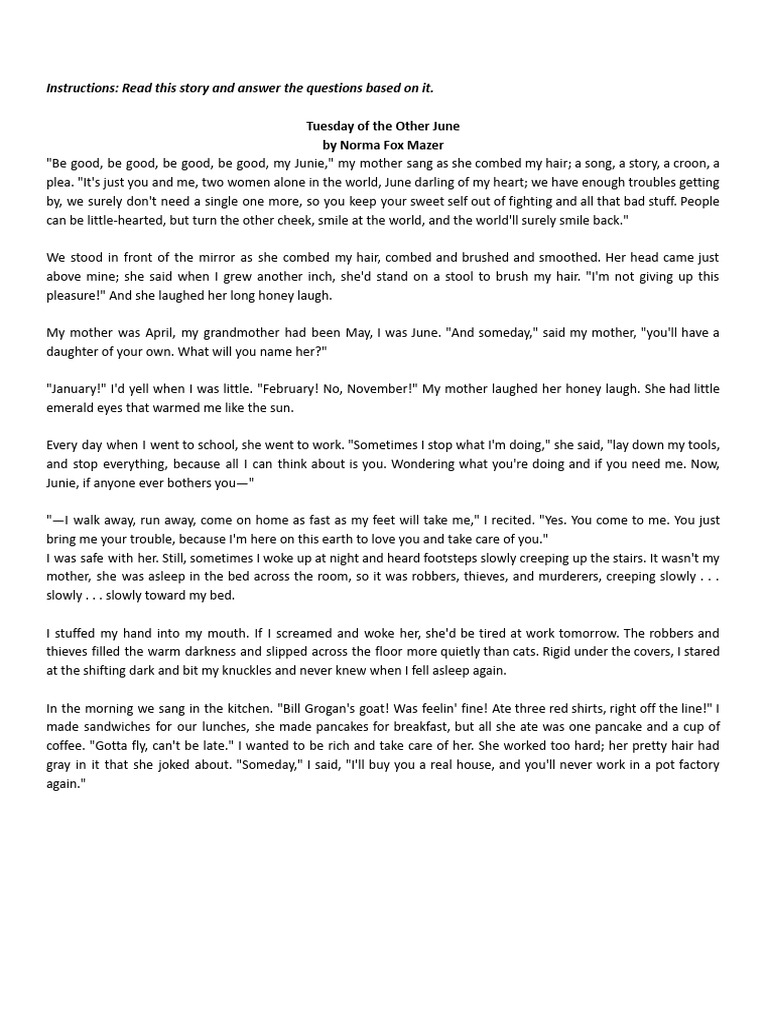 Tuesday of The Other June - Part 2 | PDF