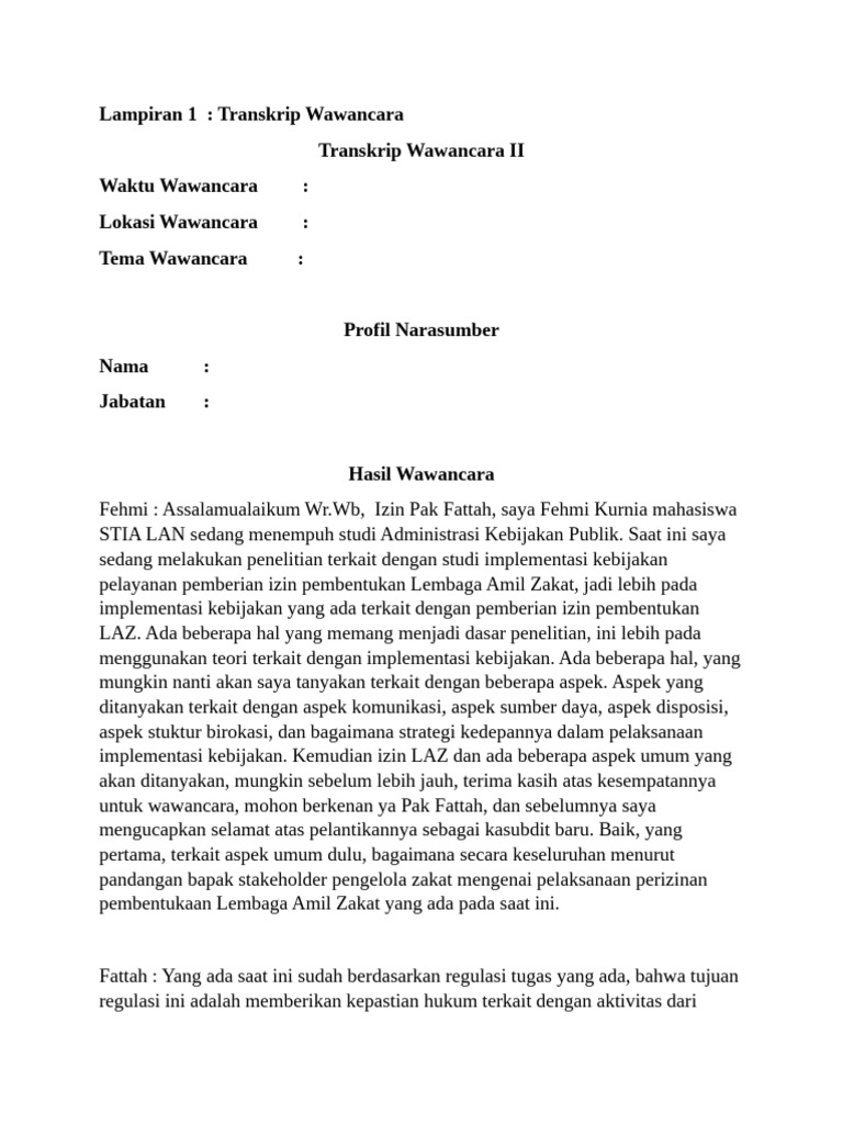 Transip Wawancara II | PDF