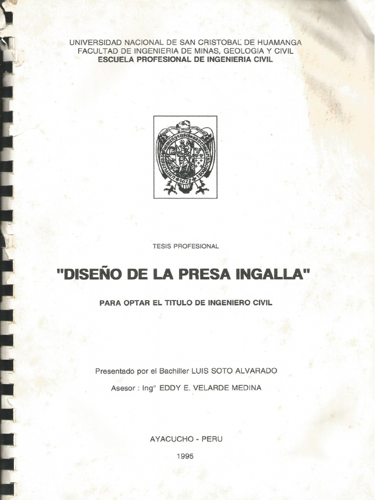 Diseño de La Presa Ingalla | PDF