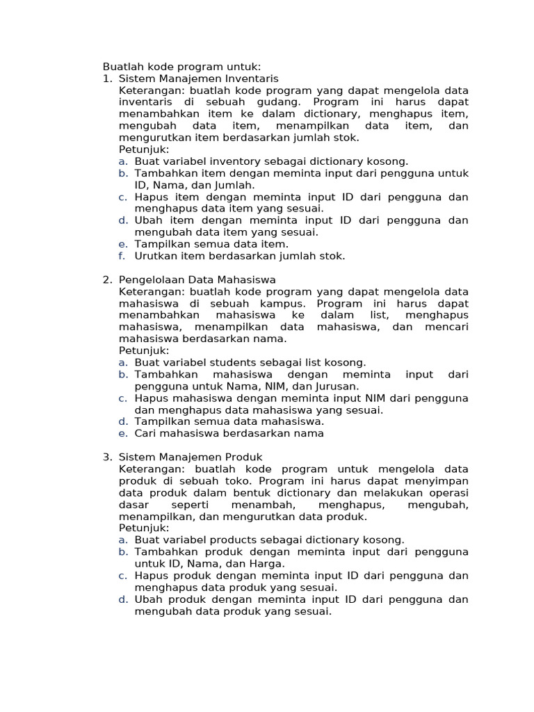 Tugas Pemrograman | PDF