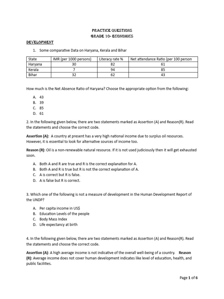 MCQ Questions Development&Sector's | PDF