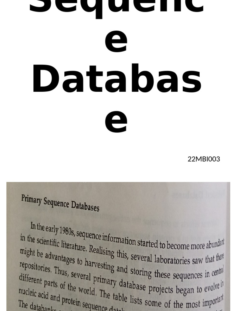 Primary Sequence Database | PDF