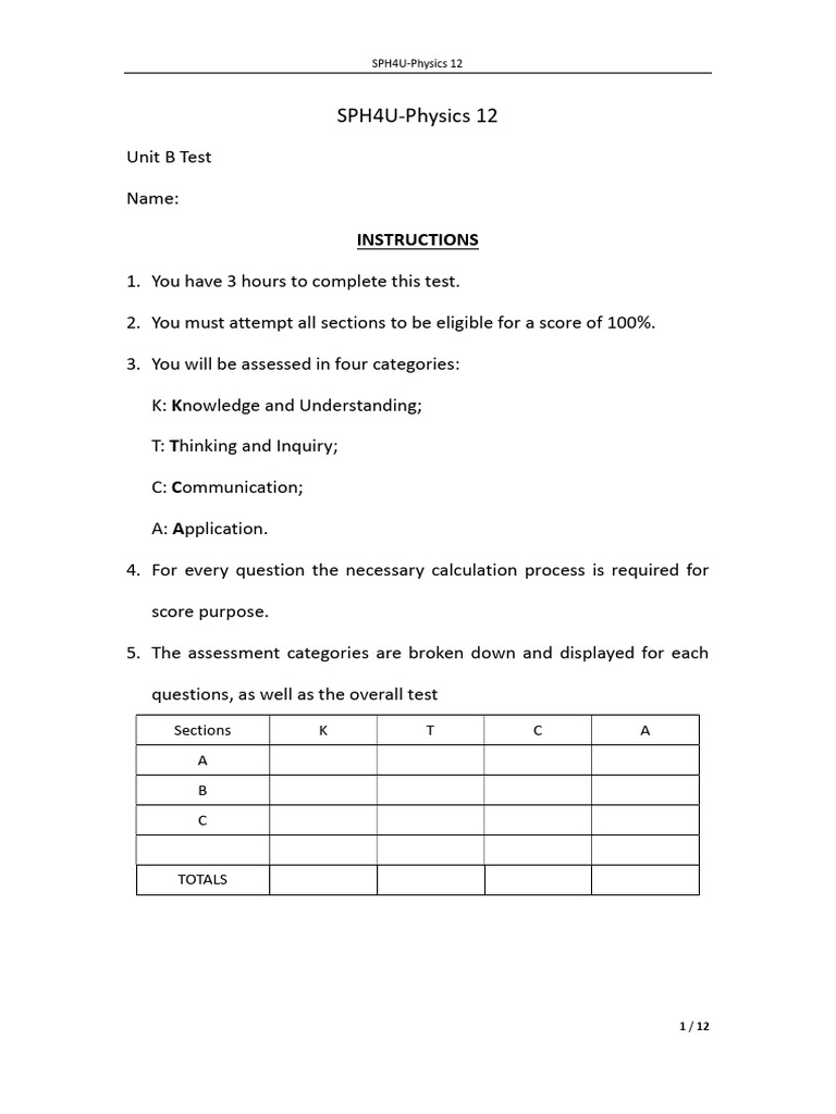 SPH 4 U | PDF