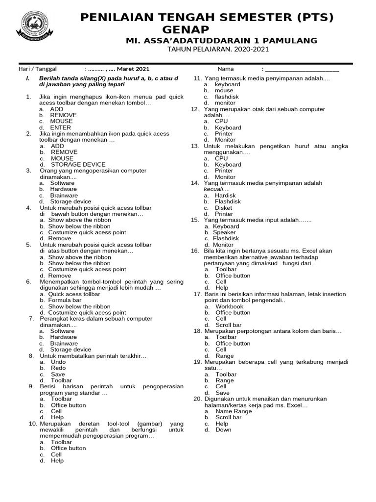 PTS TIK Kls 5 .2021 | PDF