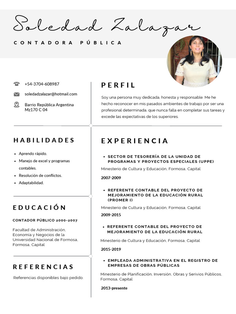 CV Soledad Zalazar Contadora | PDF