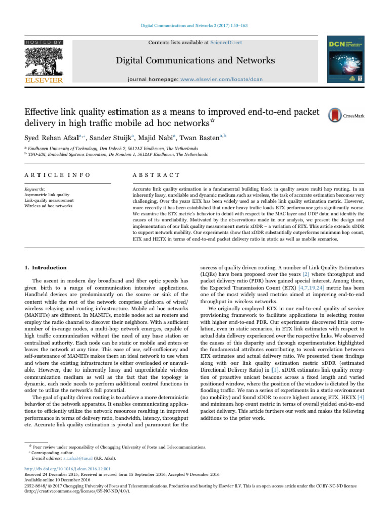 Effective Link Quality Estimation As A Means To Improve - 2017 ...
