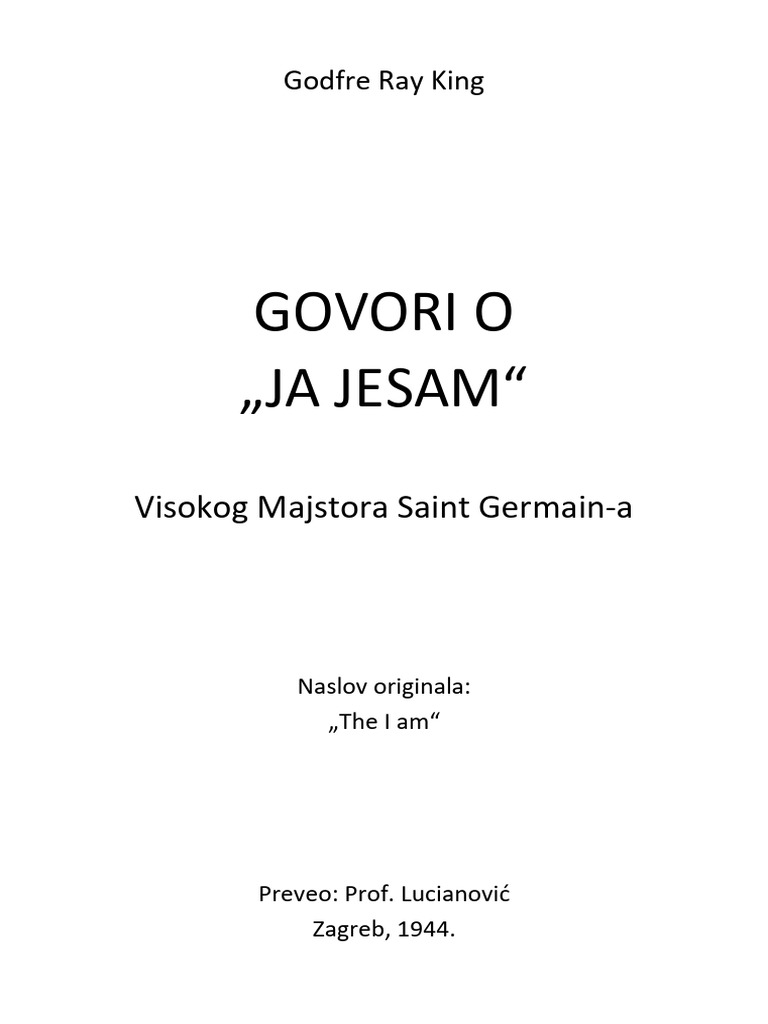 Ja Jesam - Godfre Ray King | PDF