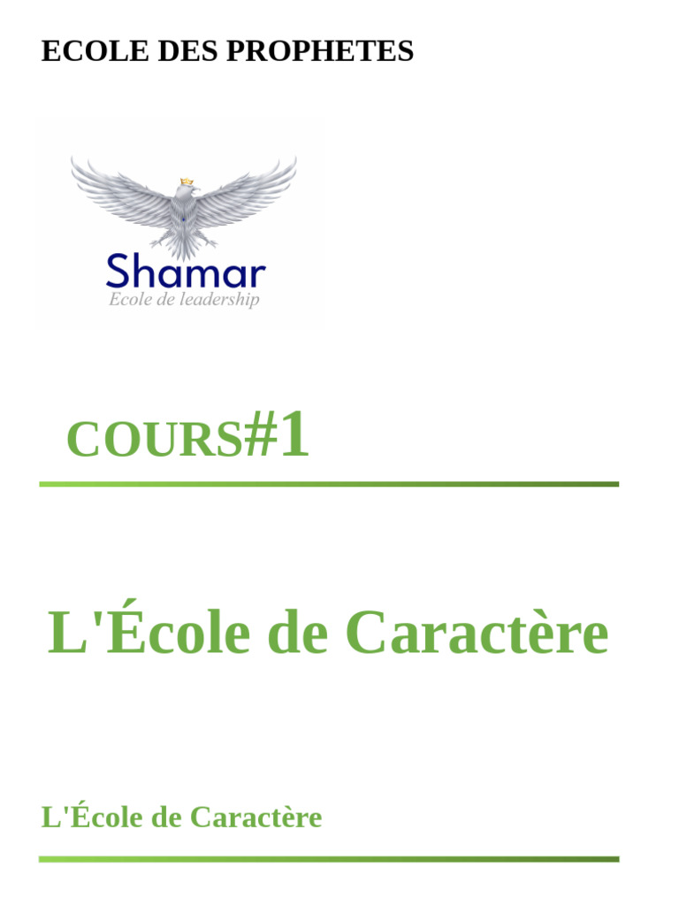 Ecole Du Caractere | PDF