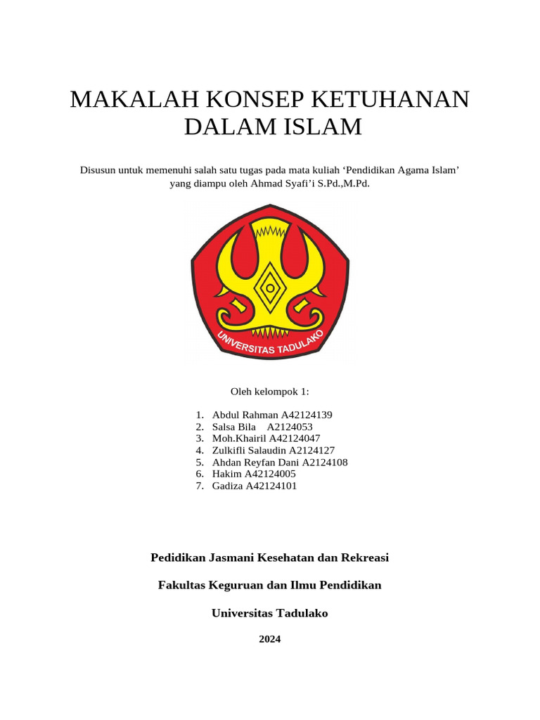 Makalah Konsep Ketuhanan Dalam Islam | PDF