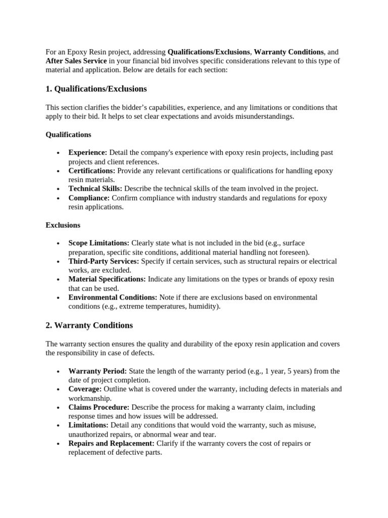 Bid - Qualification, Warranty | PDF