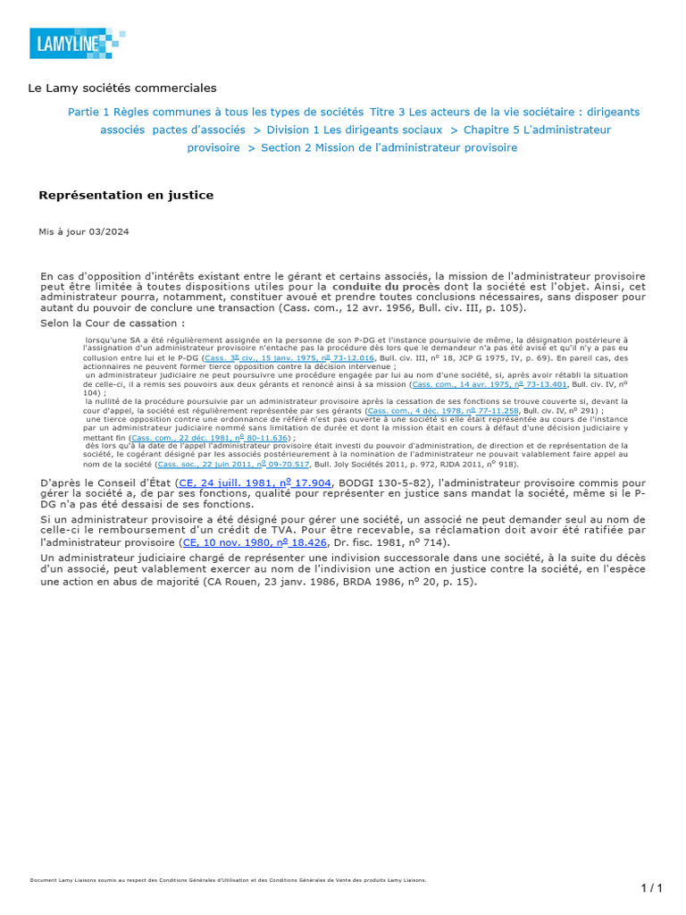 Représentation en Justice... | PDF