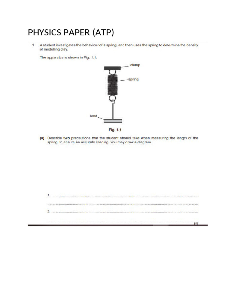 Physics Paper Atp | PDF
