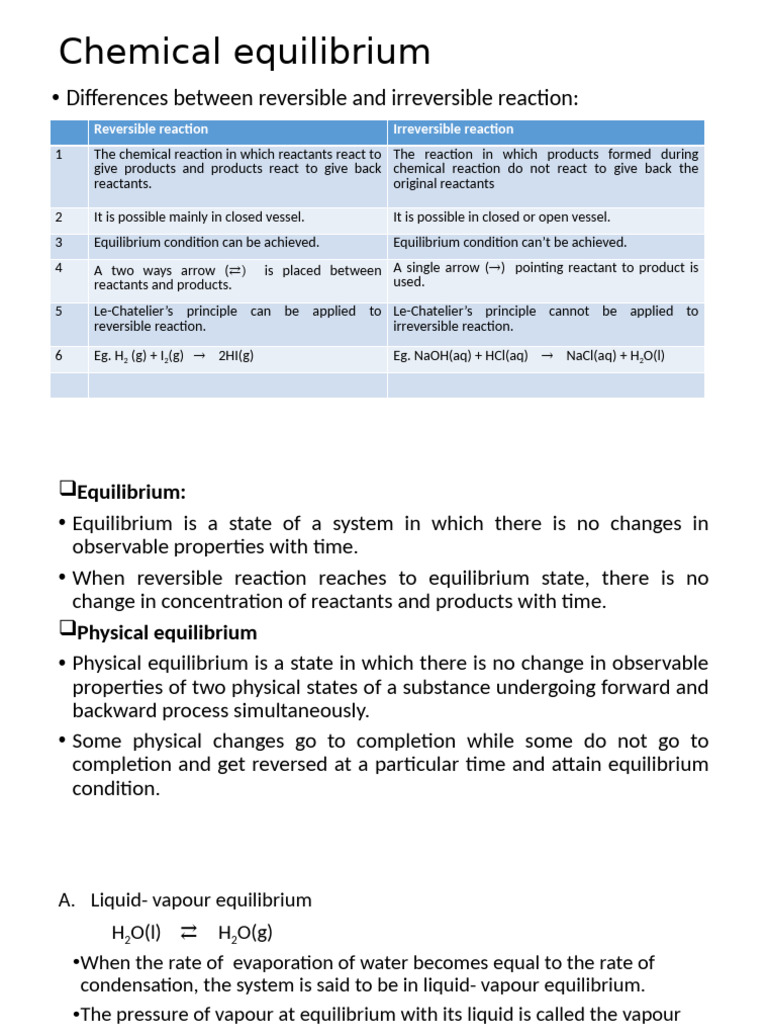 Chemical Equilibrium | PDF