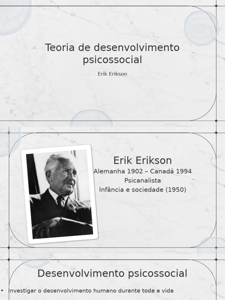 Desenvolvimento Psicossocial - Erik Erikson | PDF
