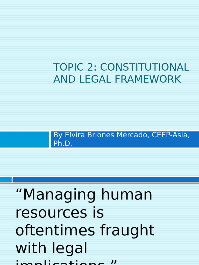 Lecture 2 HRM Constitutional and Legal Framework | PDF