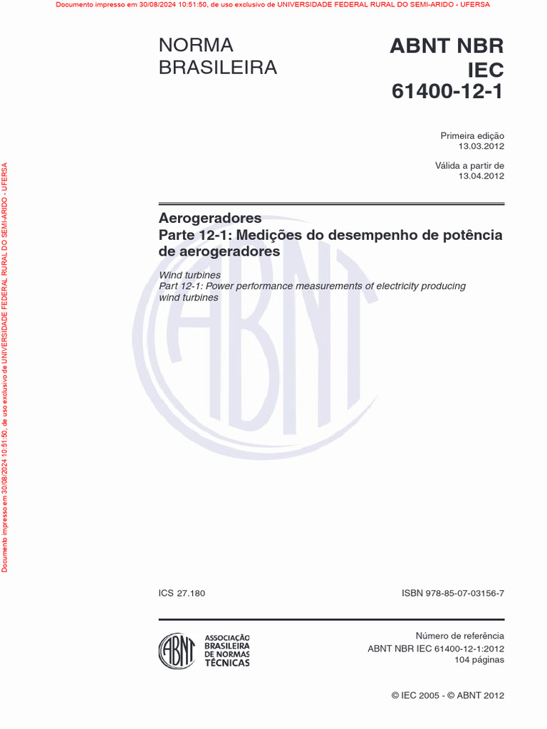 NBR IEC 61400-12-1 | PDF