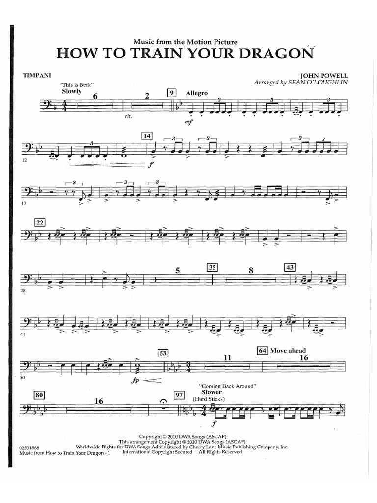 25 - Timpani - How To Train Your Dragon | PDF