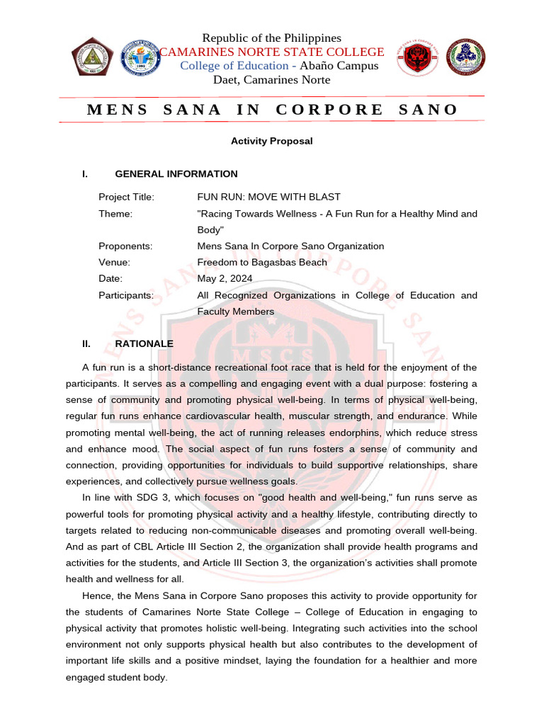 MSCS Proposal Fun Run | PDF