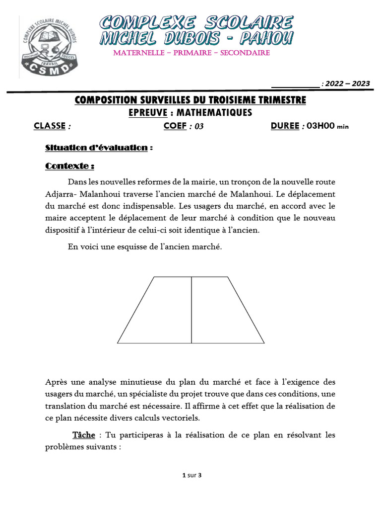COMPO3TRI MATHS 2nde CD 2023CSMD | PDF