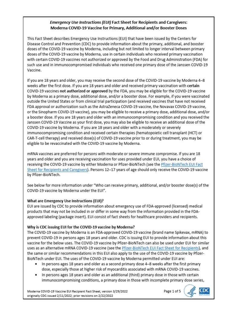 Moderna Caregiver Policy | PDF