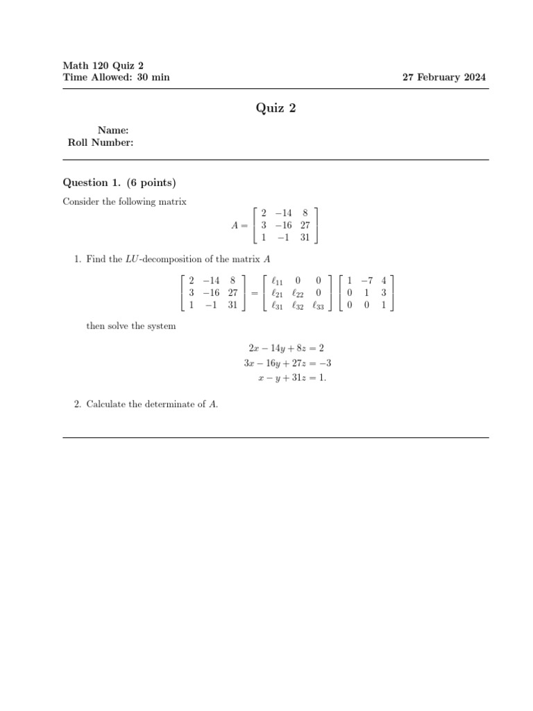 Quiz2 Section1 | PDF