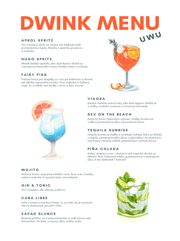 Kopie Návrhu Blue and Beige Elegant Minimal Drinks Menu | PDF