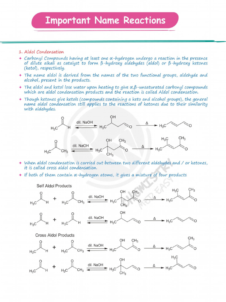 Important Name Reactions | PDF