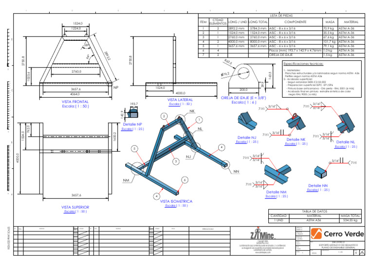 Soporte Metalico de Neumatico de Camion Minero - Rev2 | PDF