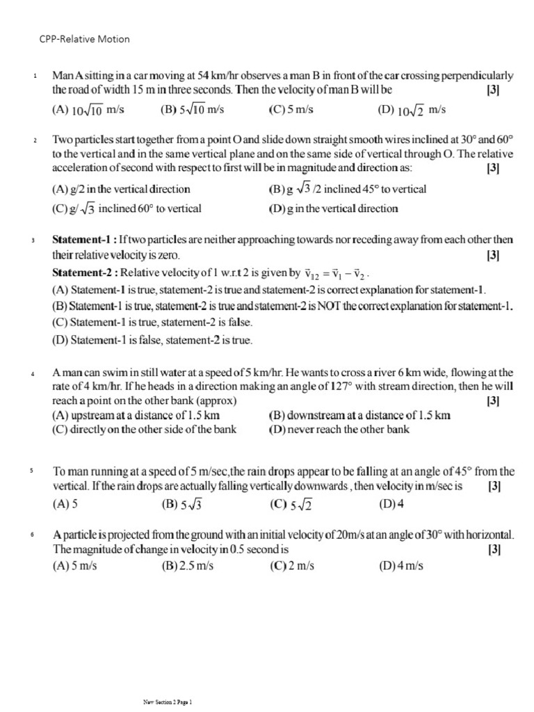 Relative Motion CPP | PDF
