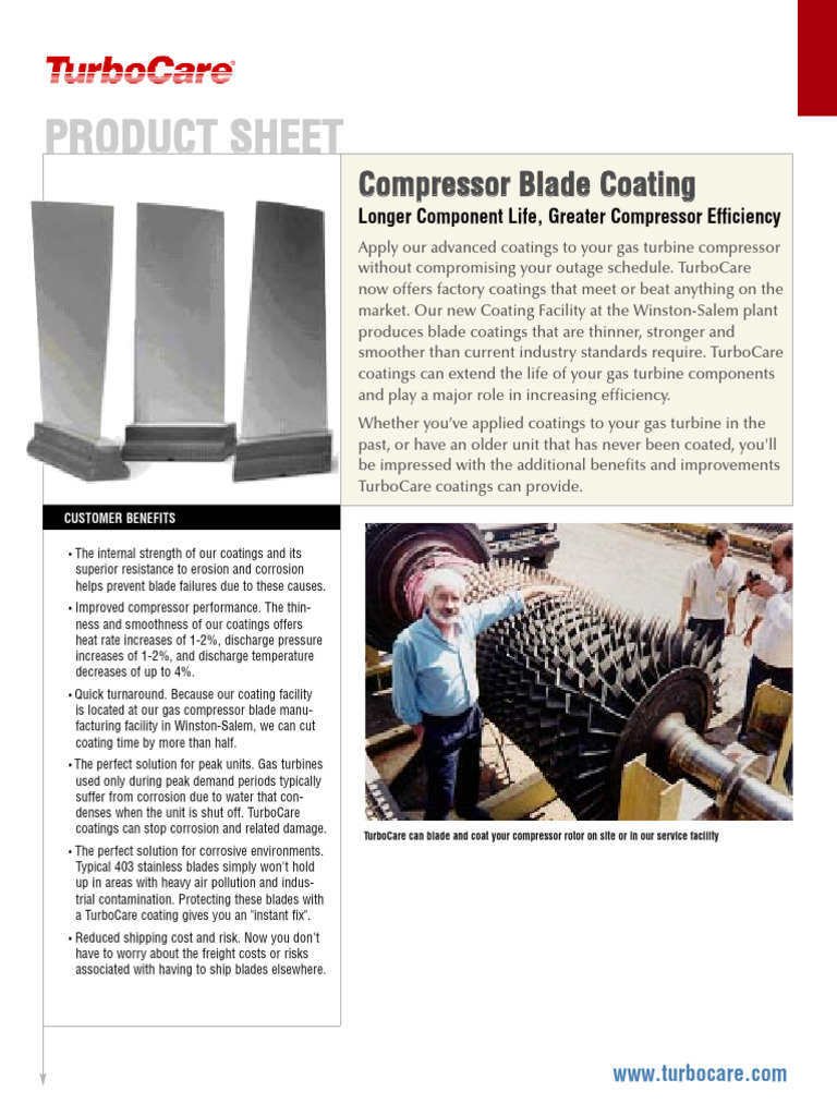 Compressor Blade Coating Product Sheet | PDF