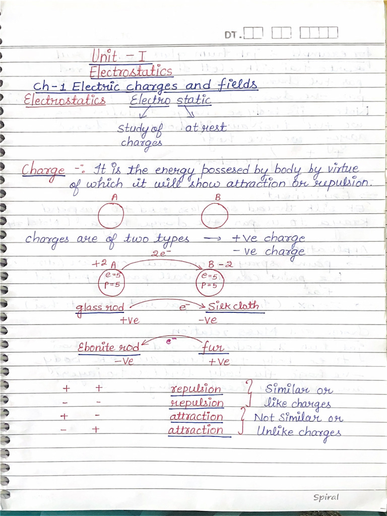 Ch - 1 Electric Charges and fields | PDF