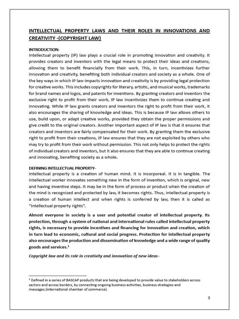 Intellectual Property Laws and Their Roles in Innovations and ...