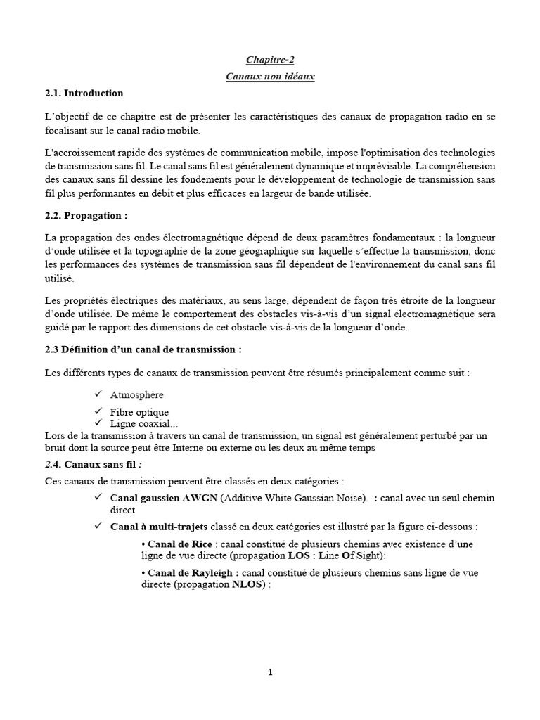 Chapitre2 - Canaux Non Idéaux | PDF