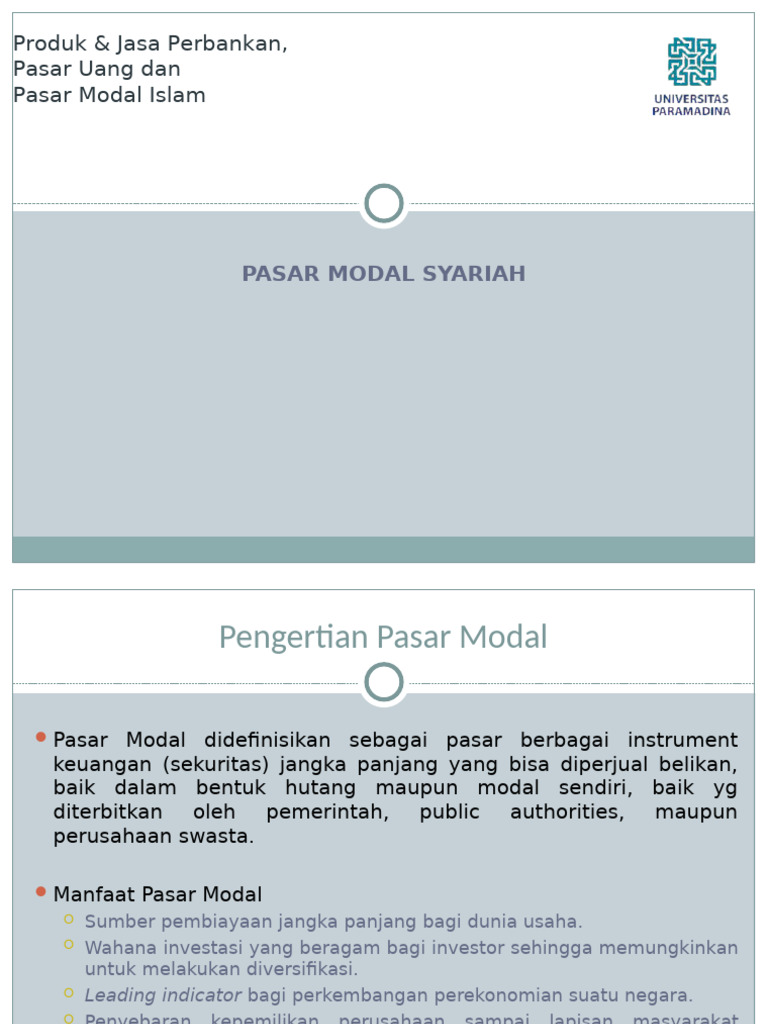 Pasar Modal Syariah | PDF