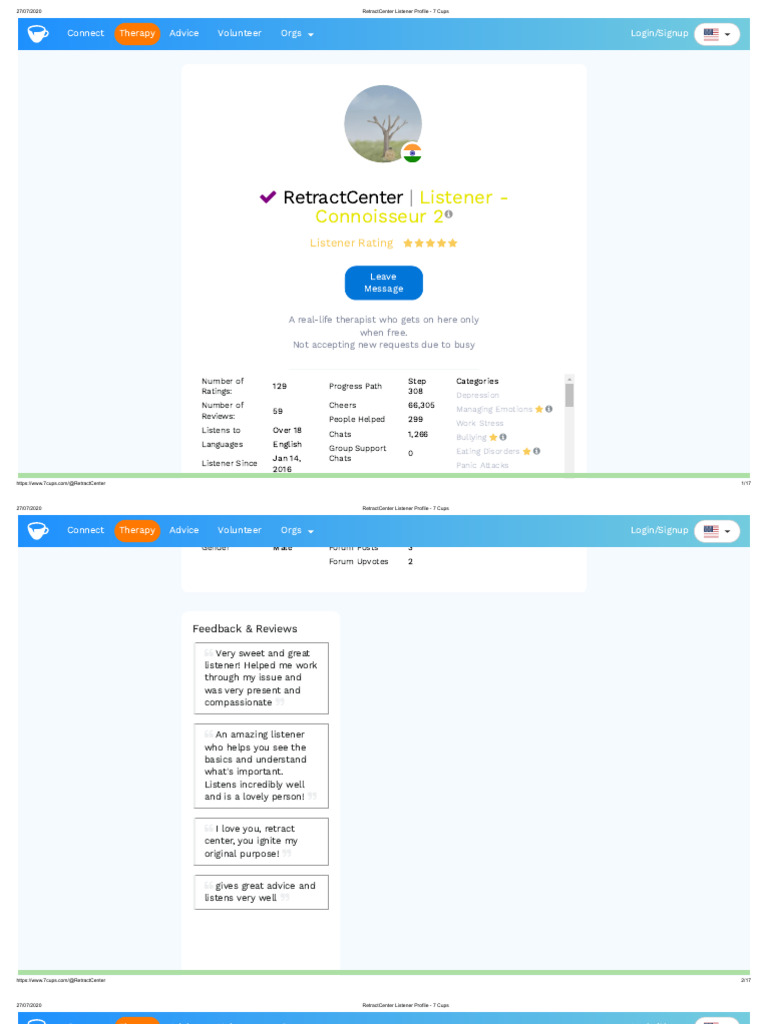 Retractcenter Listener Profile 7 Cups | PDF