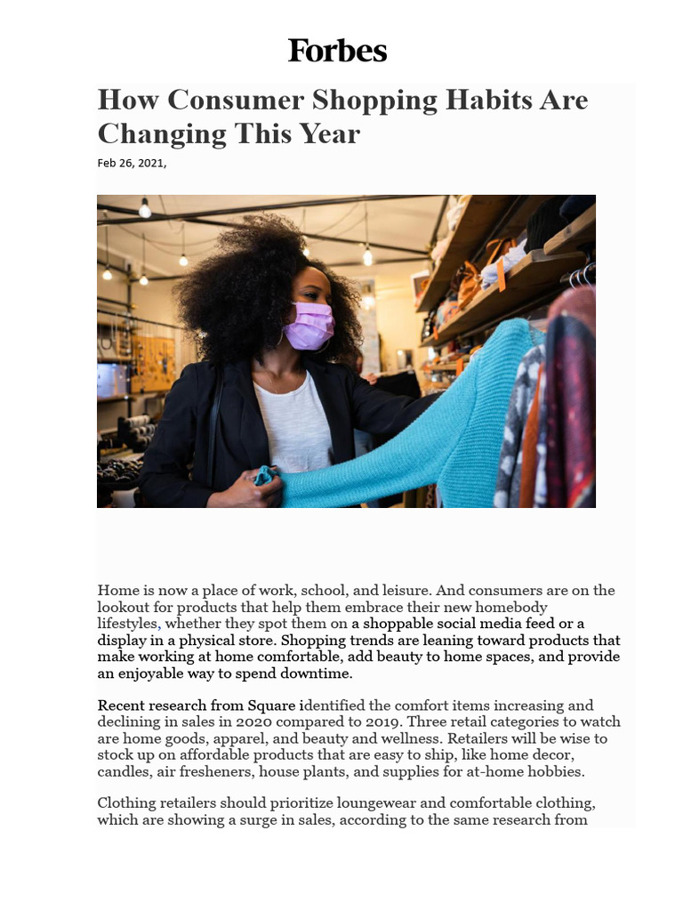 How Consumer Shopping Habits Are Changing This Year | PDF