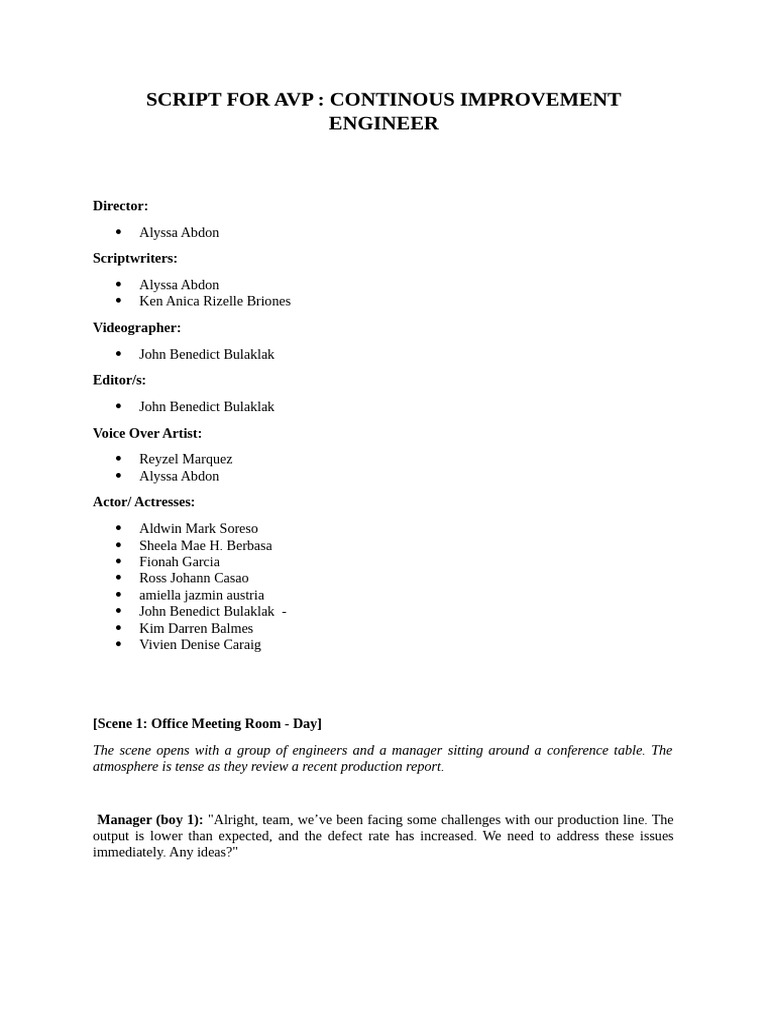 Script For Avp Final | PDF