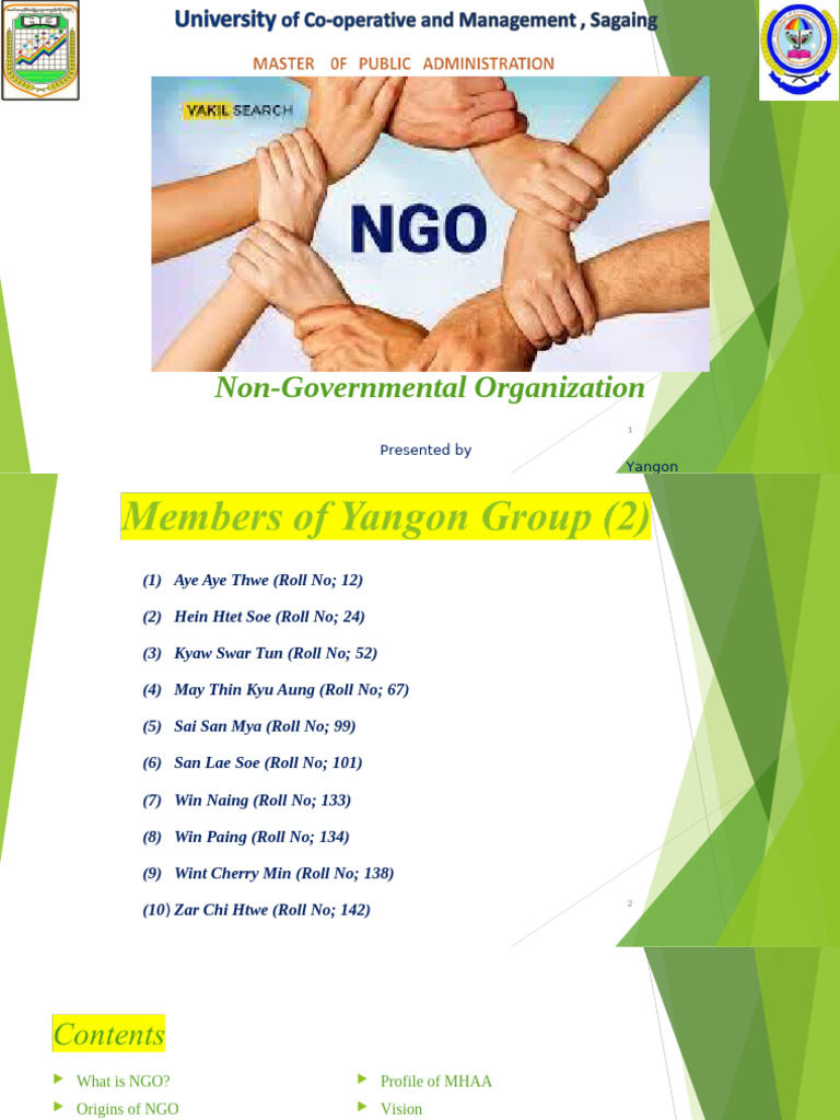 NGO Presentation (Yangon Group 2) | PDF