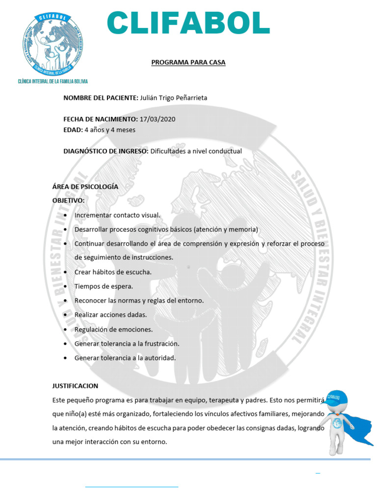 Programa para Casa Julian Trigo Peñarrieta | PDF