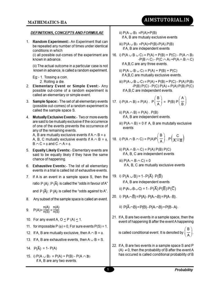 2a Notes Probability | PDF