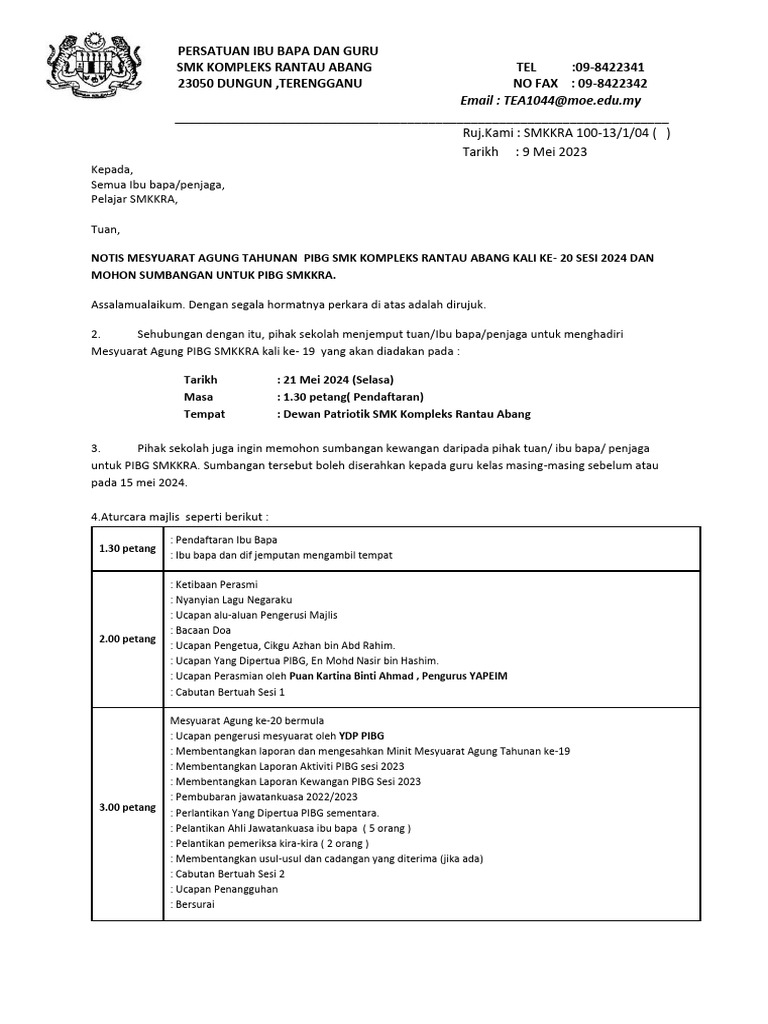 Usul Dan Jemputan Ibu Bapa 2024 | PDF