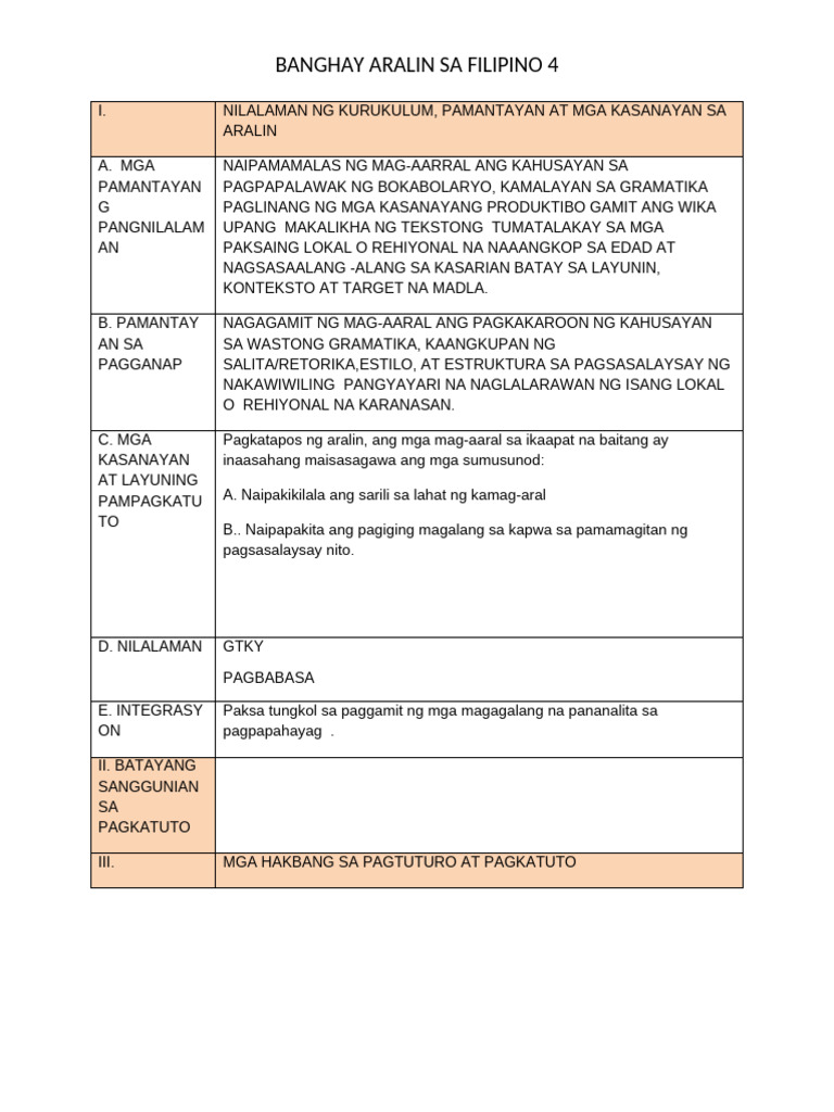 MATATAG Pagsunod Sa Pangyayari1 | PDF