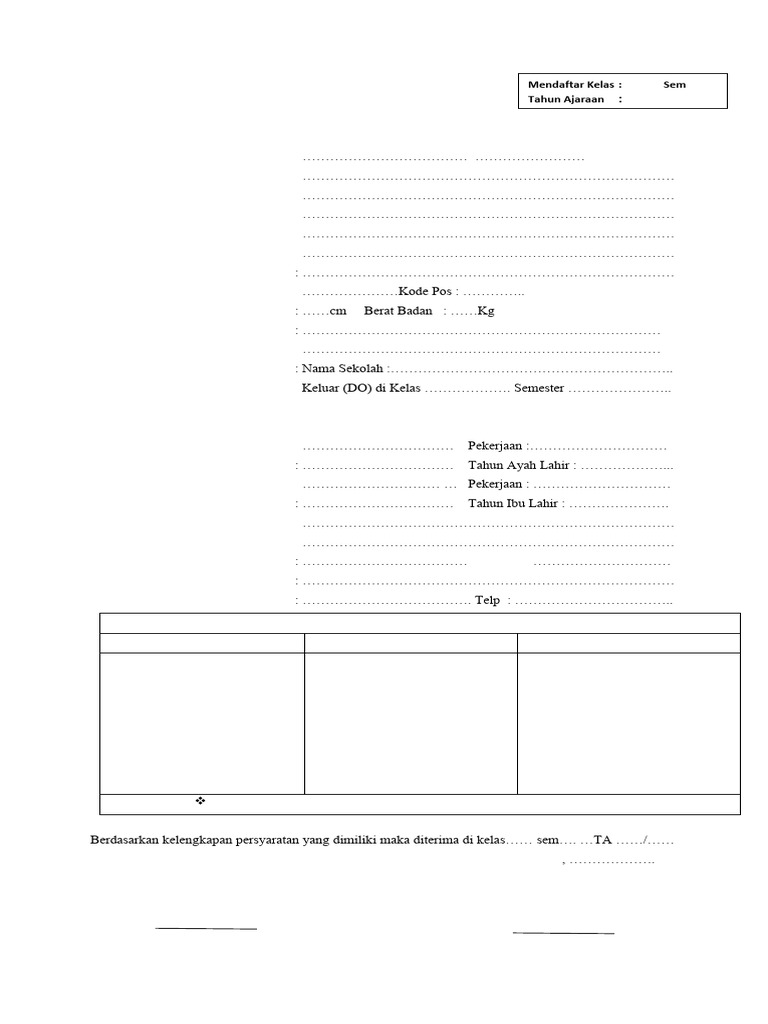 Formulir Pendaftaran PKBM Lambe Foundation Paket C | PDF