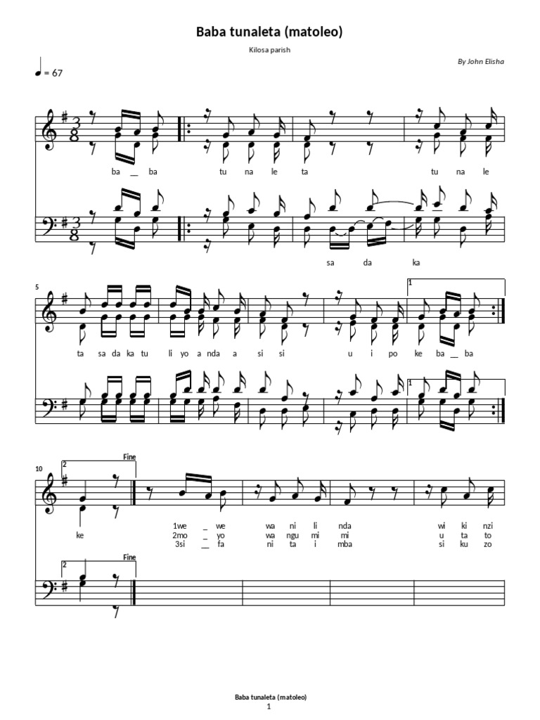 Baba Tunaleta Matoleo | PDF