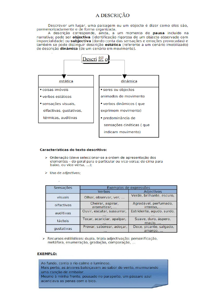 Texto Descritivo | PDF