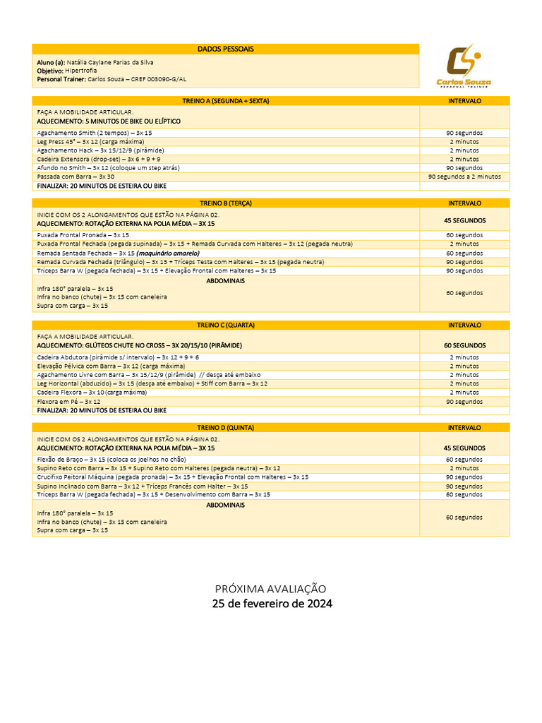 Natália Farias - Treino | PDF