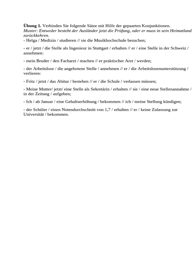 Übung Entweder Oder | PDF
